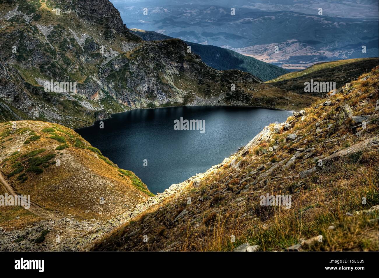Aerial view of Alpine lake Stock Photo - Alamy
