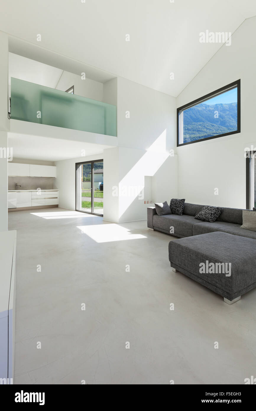 architecture, interior modern house, living room with sofa Stock Photo ...
