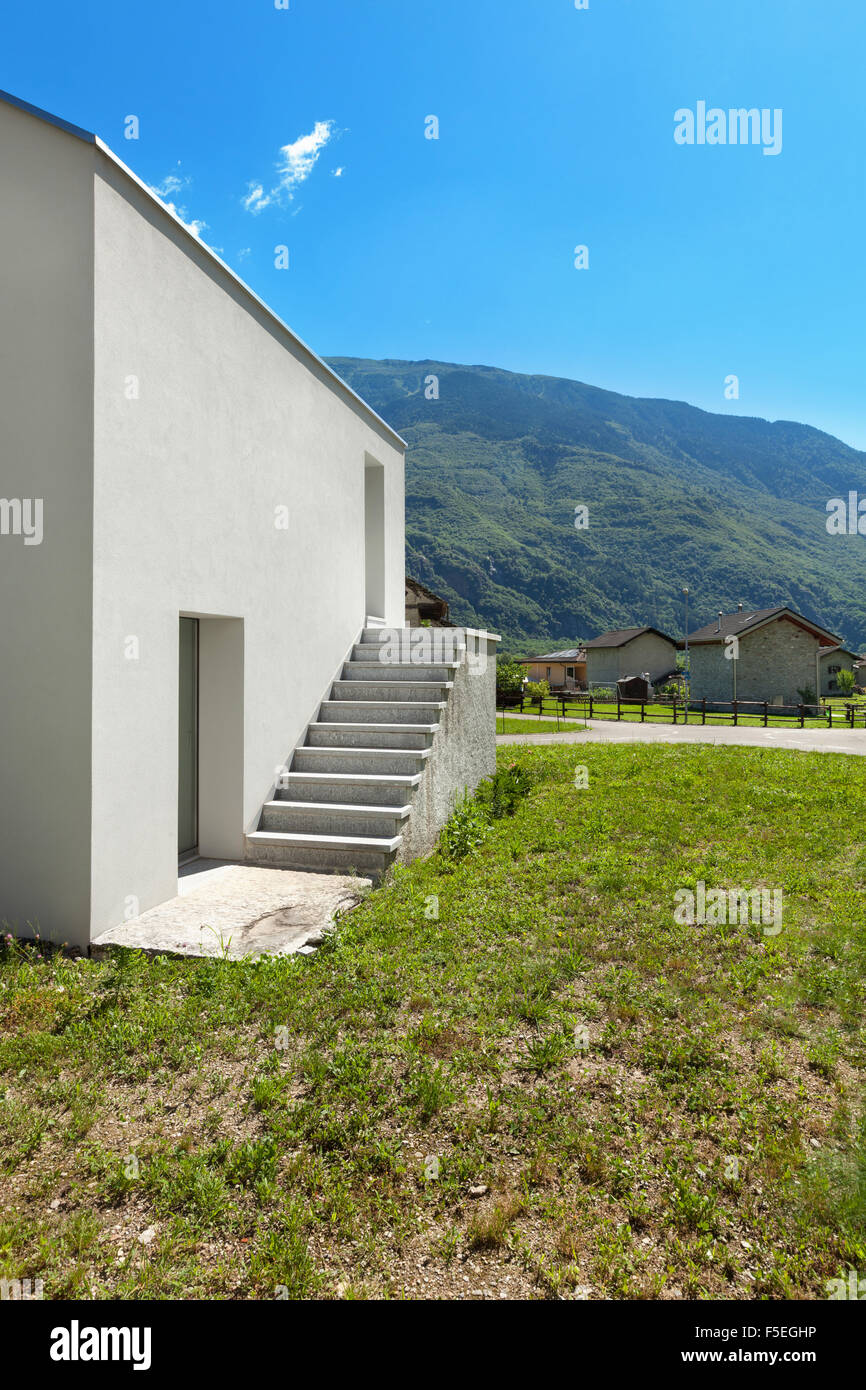 architecture, white house, side view with staircase, outdoors Stock ...