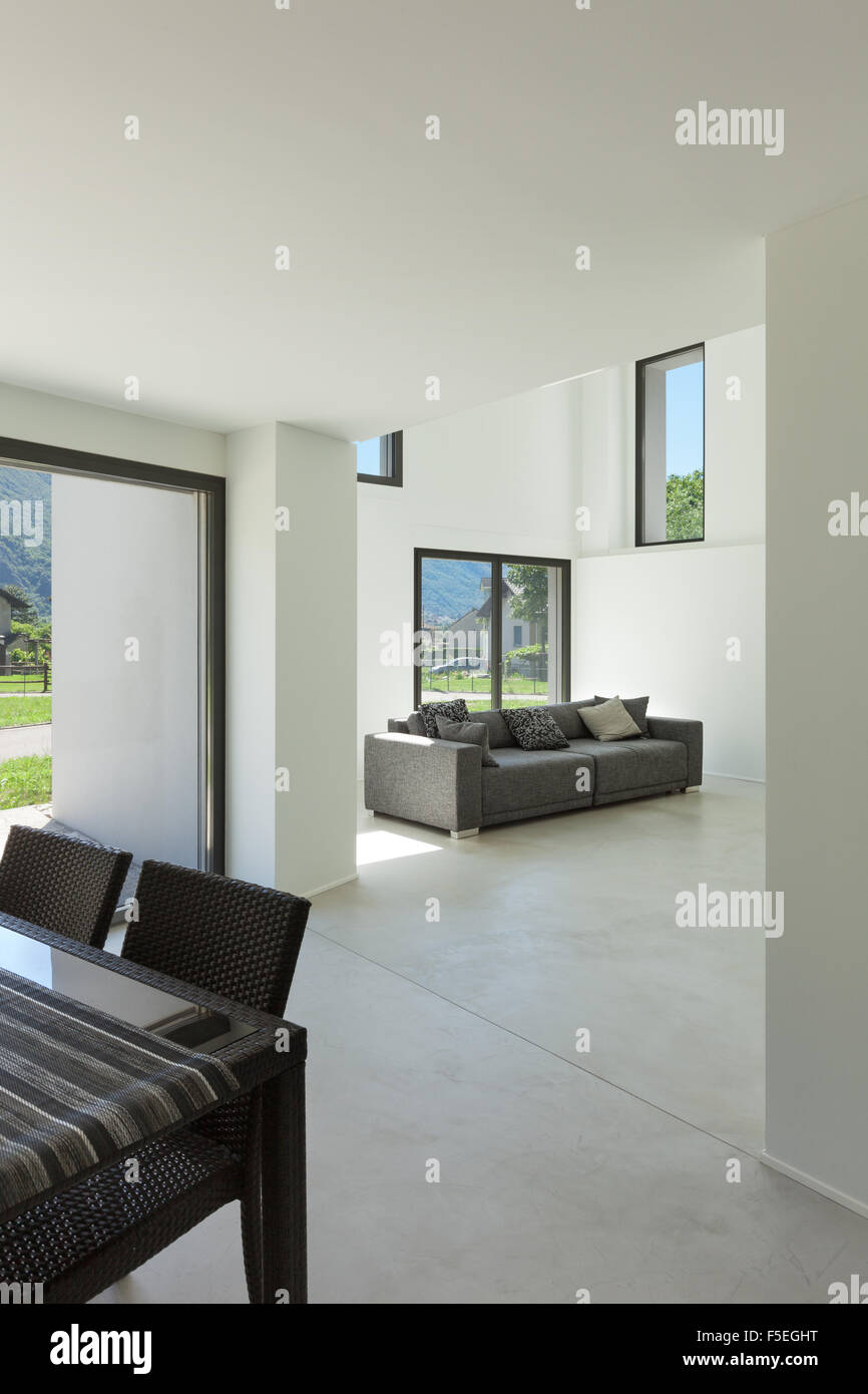 architecture, interior modern house, wide living room Stock Photo - Alamy