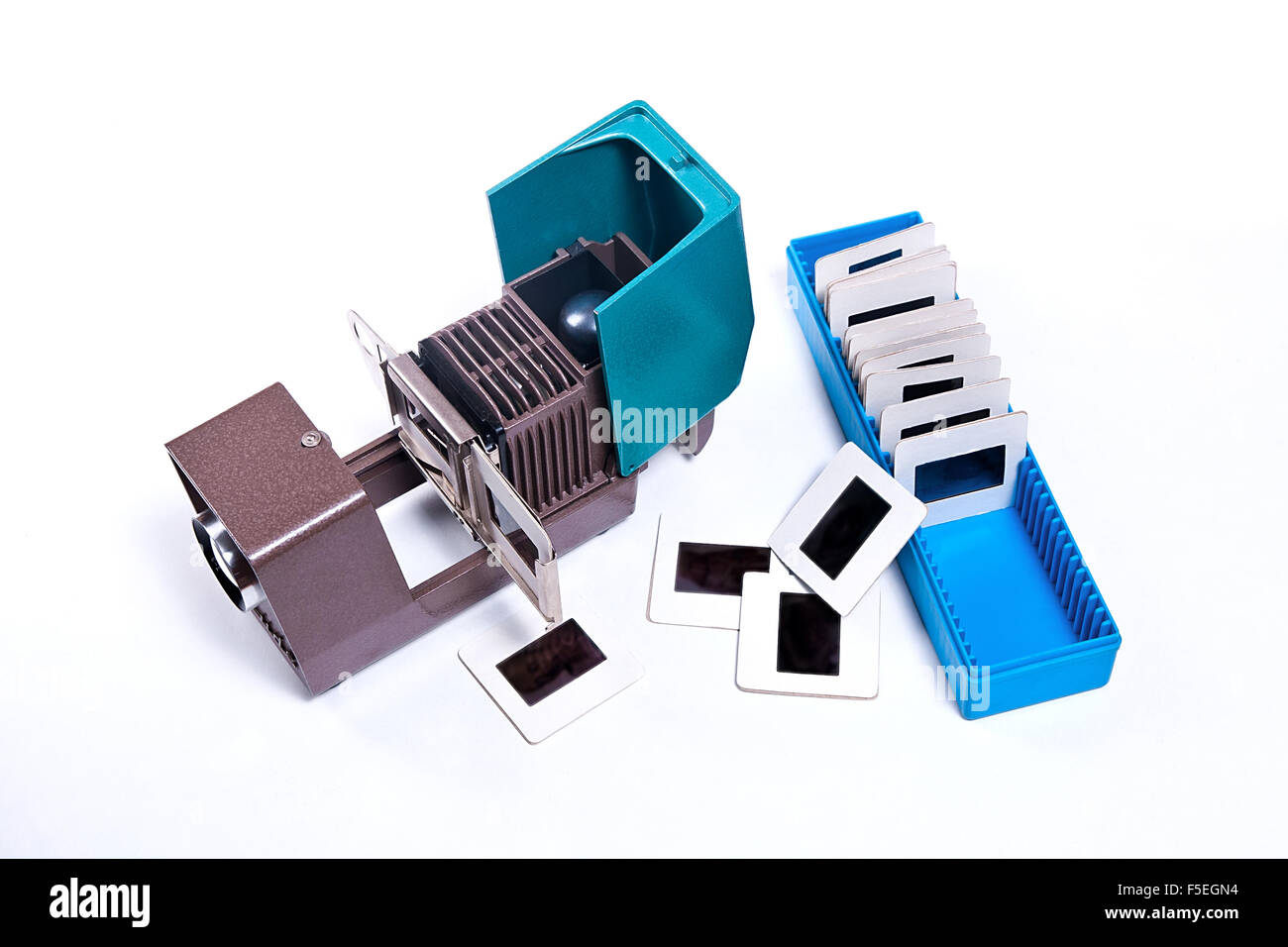 Vintage filmstrip projector on the white background. Old projector for ...