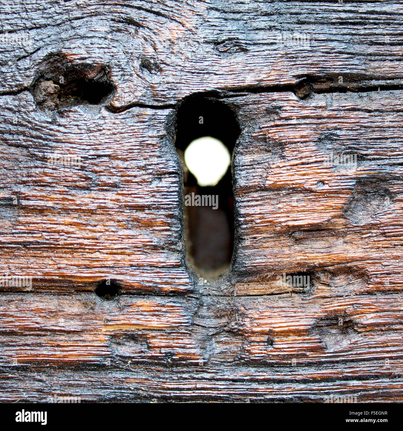 Old Wooden door keyhole in color Stock Photo - Alamy