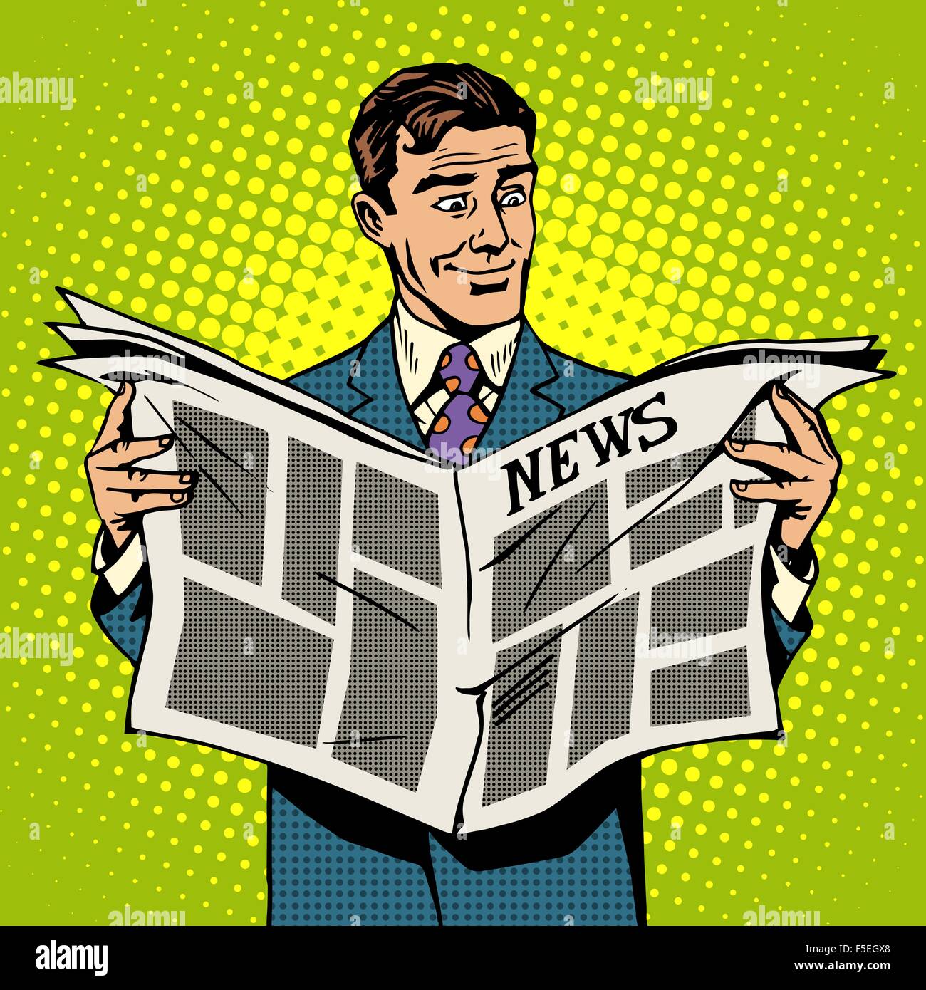 Newspaper reader vintage Stock Vector Images - Alamy
