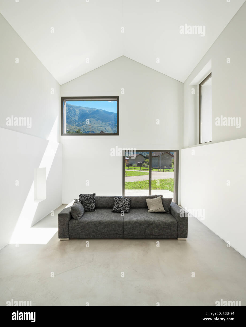architecture, interior modern house, living room with sofa Stock Photo ...