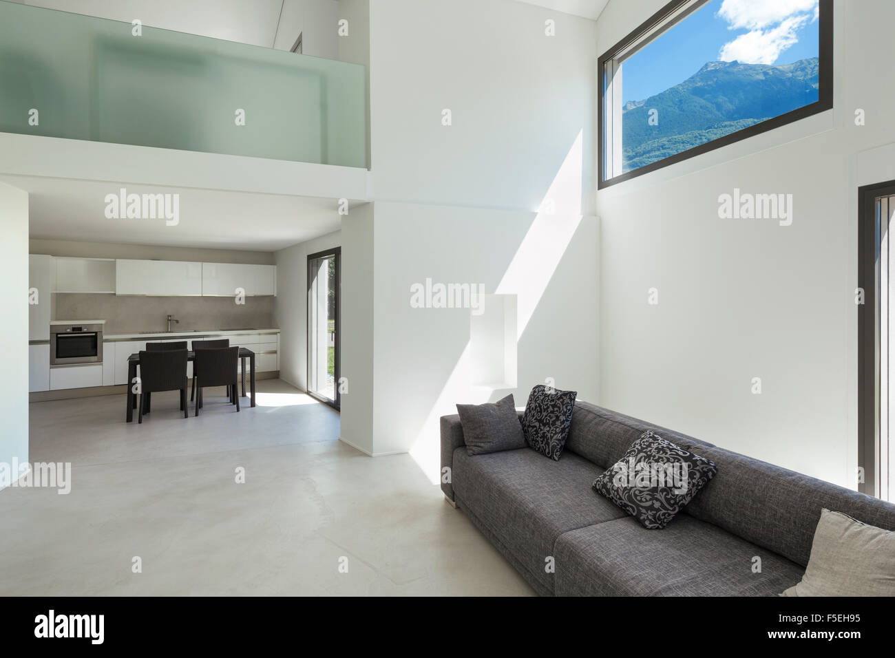 architecture, interior modern house, living room with sofa Stock Photo ...