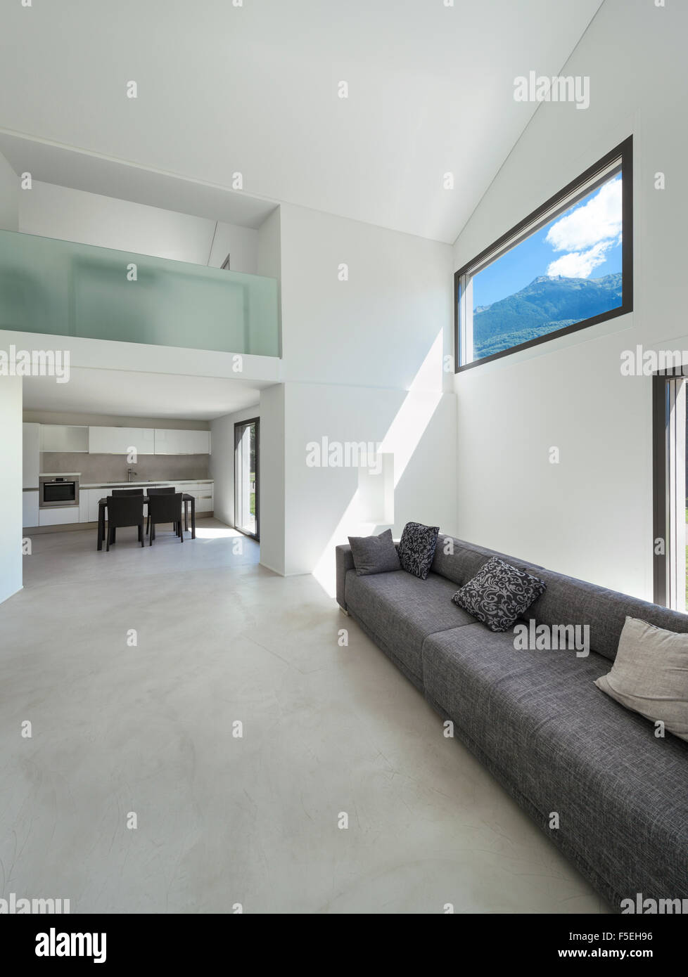 architecture, interior modern house, living room with sofa Stock Photo ...