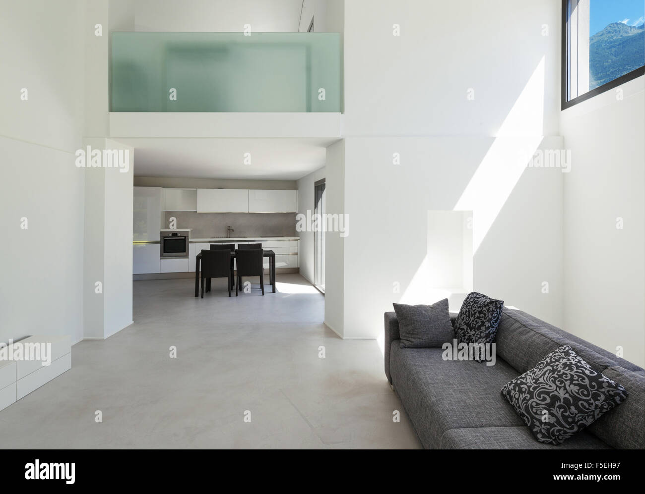 architecture, interior modern house, living room with sofa Stock Photo ...