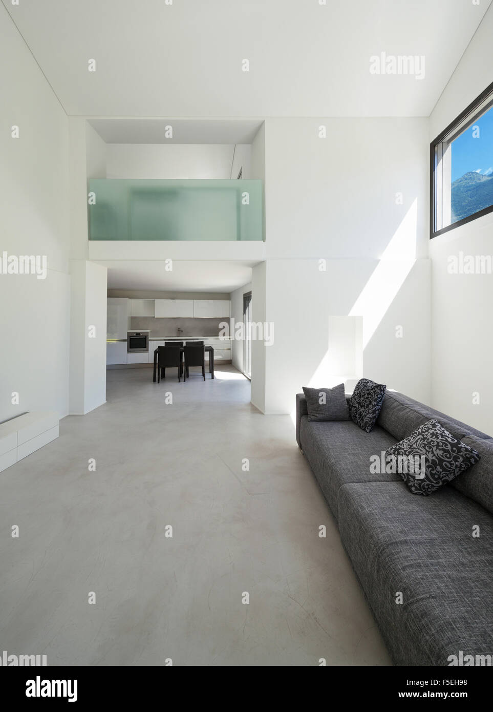 architecture, interior modern house, living room with sofa Stock Photo ...