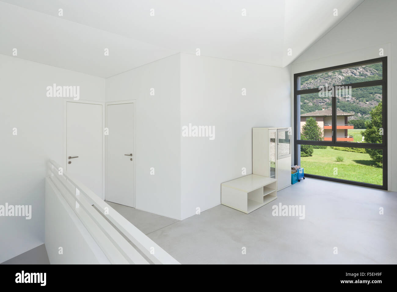 architecture, interior modern house, wide room with window Stock Photo ...