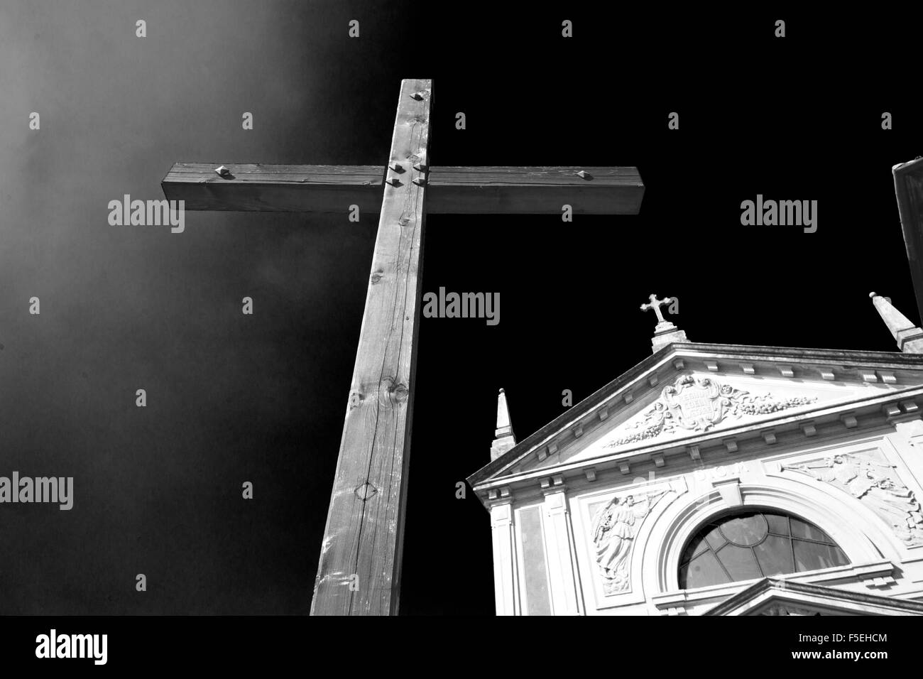 cross in italy old ancian wood and traditional texture Stock Photo - Alamy