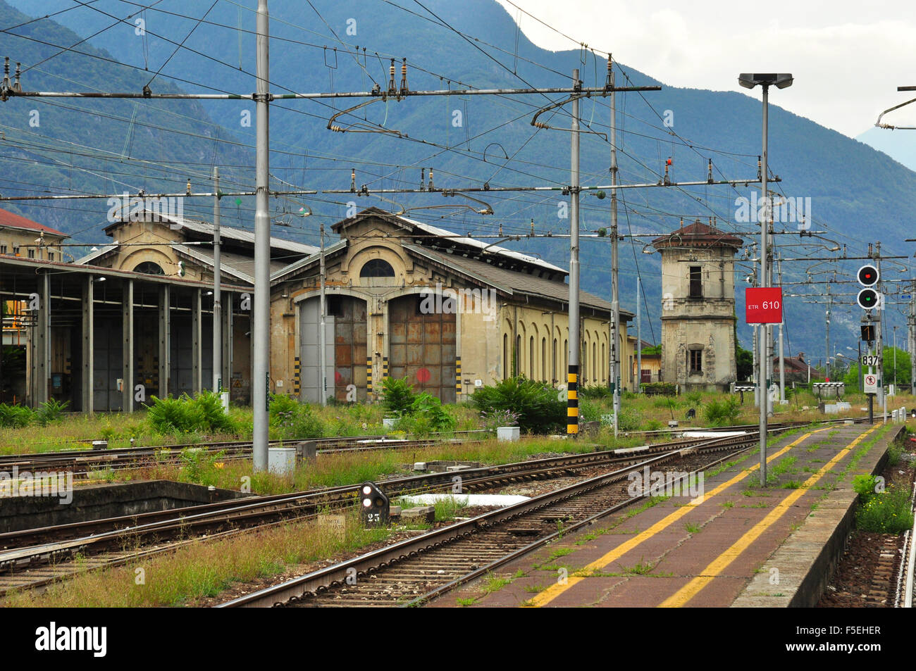 Railway buildings and infrastructure, Domodossola, Italy Stock Photo ...