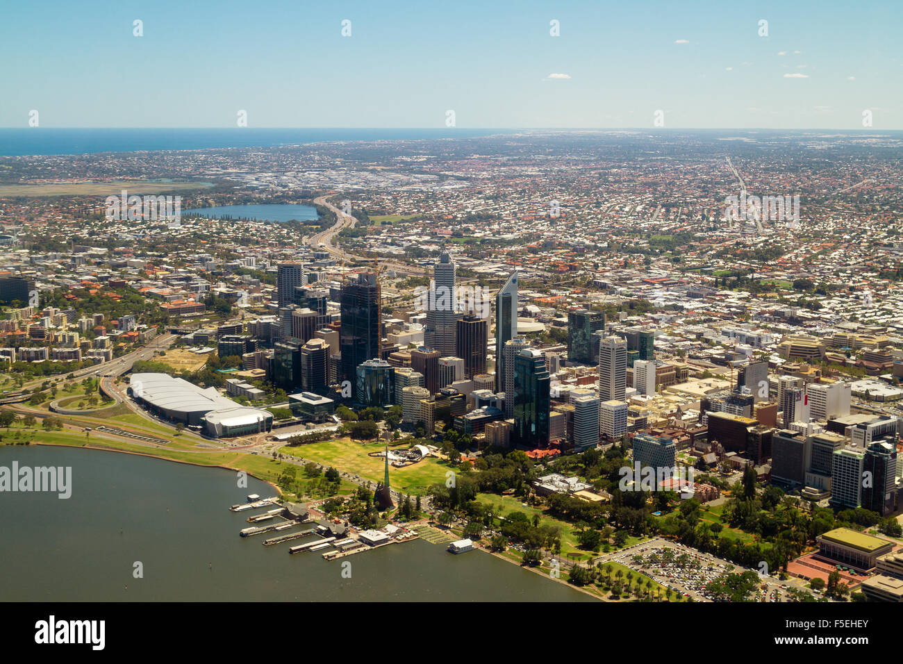 Aerial view of Perth city skyline, Western Australia Stock Photo - Alamy