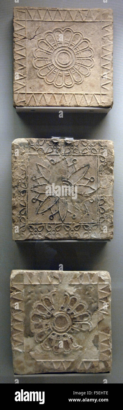Mesopotamian Art Babylon. Terracotta tiles decorated in floral motifs ...