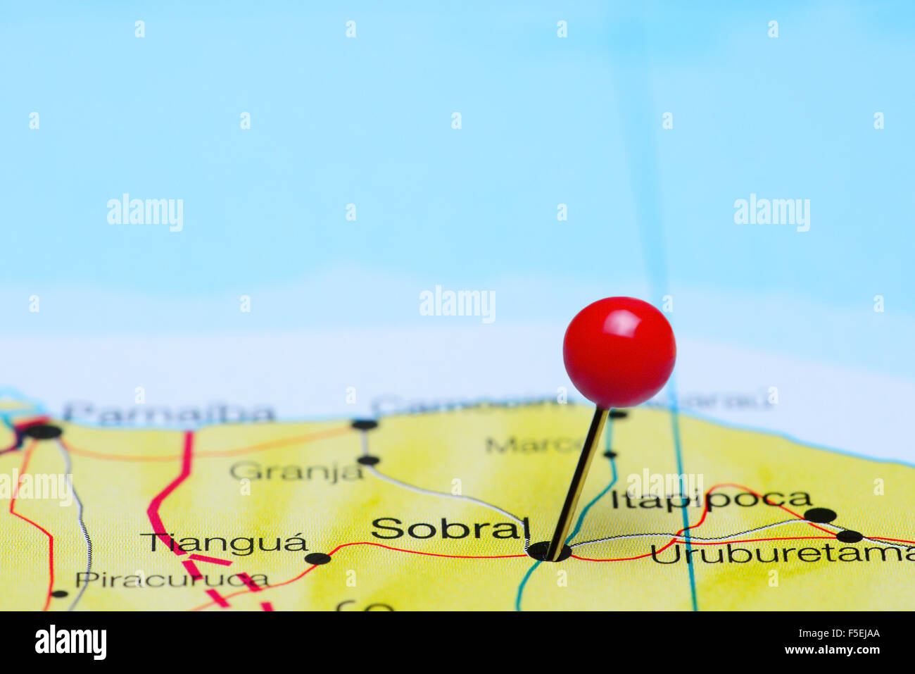 Sobral pinned on a map of Brazil Stock Photo - Alamy
