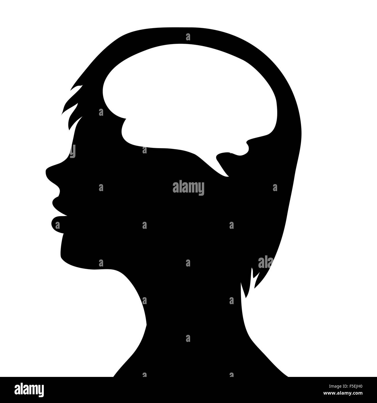 Human brain silhouette hi-res stock photography and images - Alamy