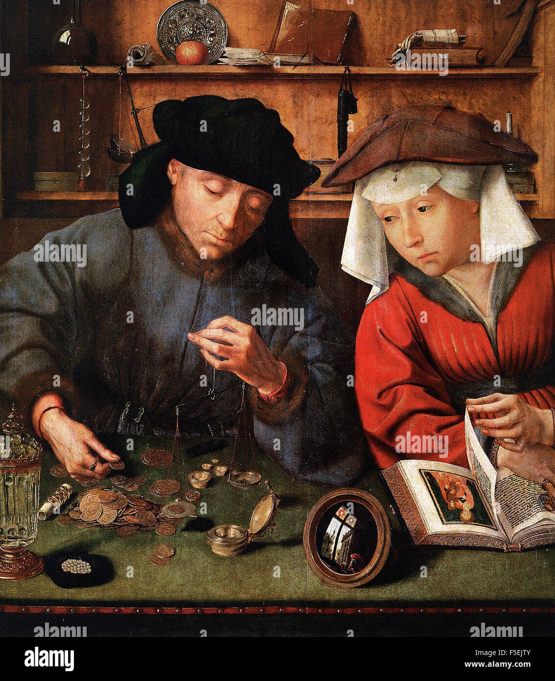 Quentin Matsys - Quinten Matsijs - The Moneylender and His Wife Stock ...