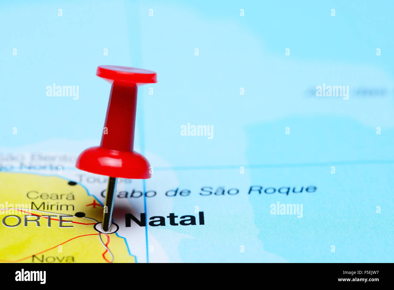 Natal pinned on a map of Brazil Stock Photo - Alamy