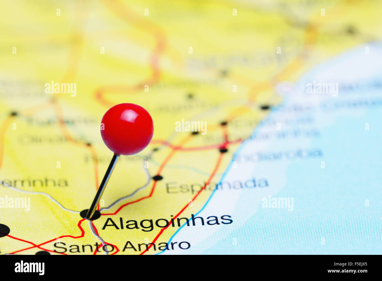 Alagoinhas pinned on a map of Brazil Stock Photo - Alamy