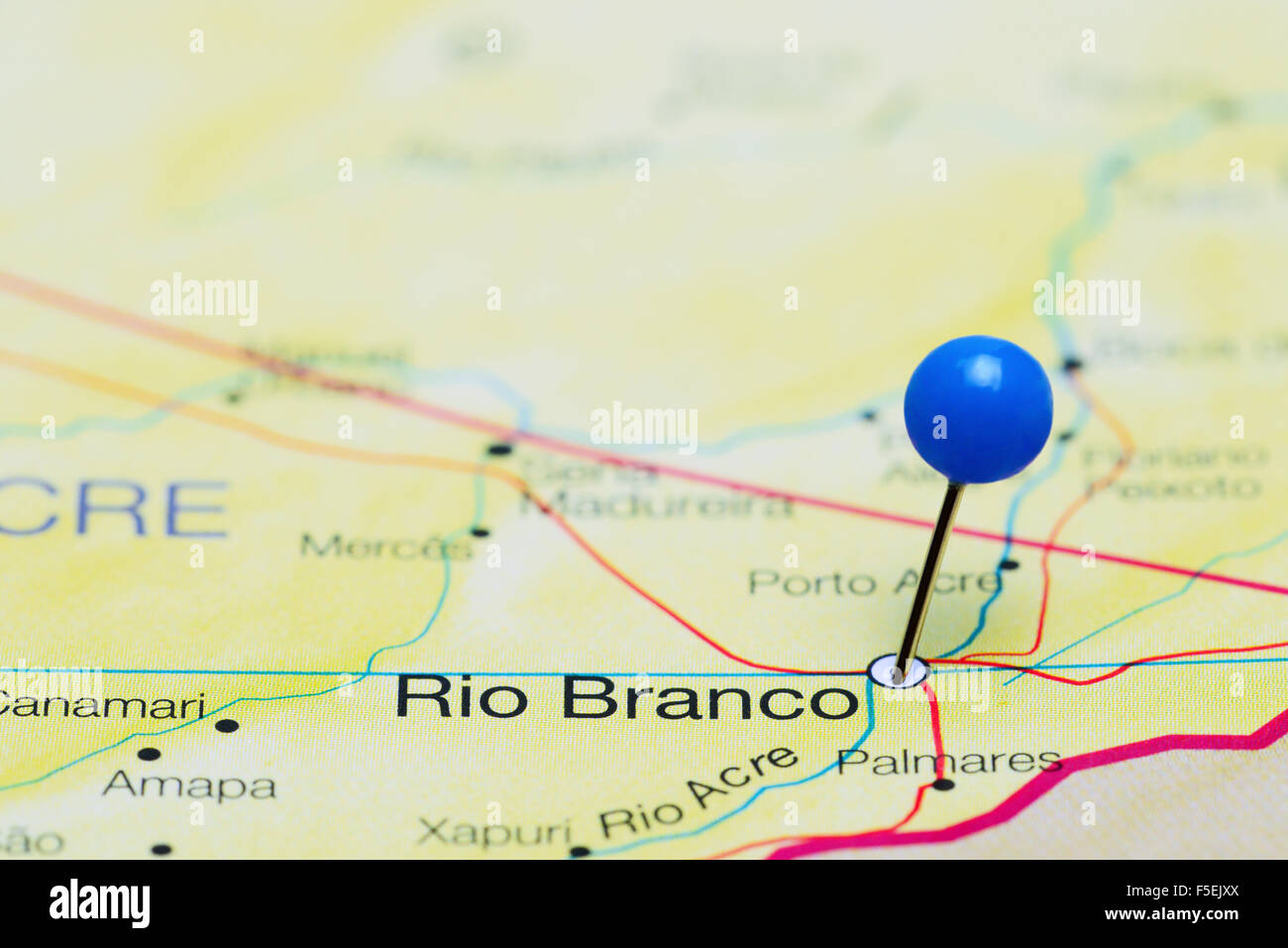 Rio Branco pinned on a map of Brazil Stock Photo - Alamy