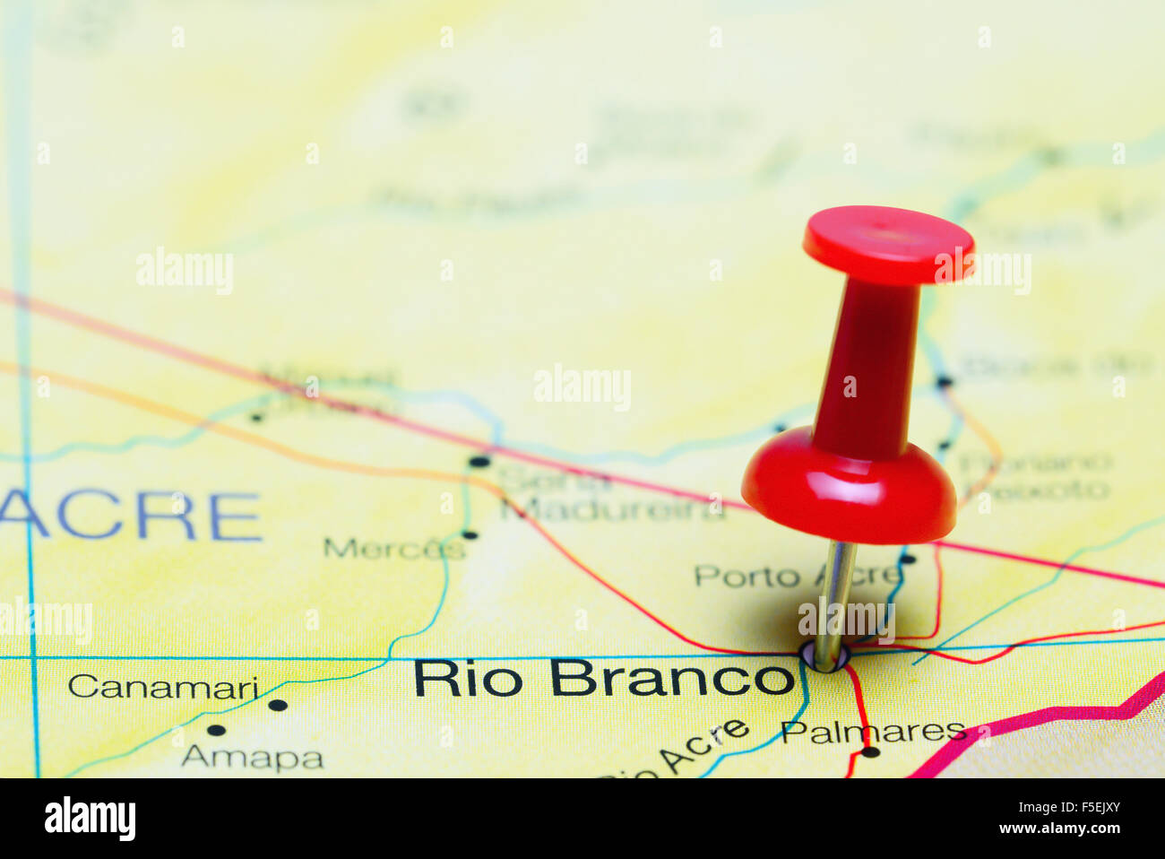 Rio Branco pinned on a map of Brazil Stock Photo - Alamy