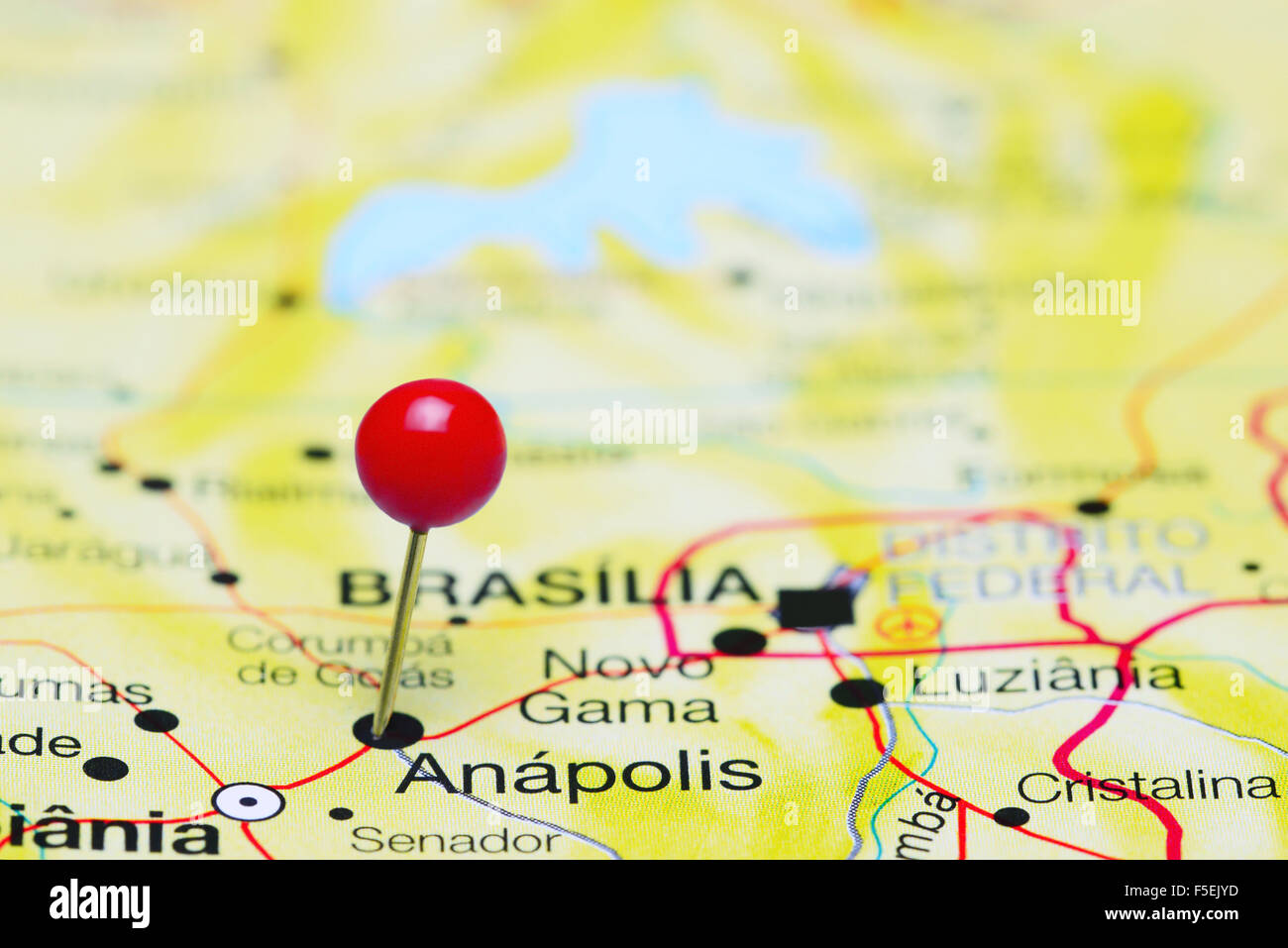 Anapolis pinned on a map of Brazil Stock Photo - Alamy