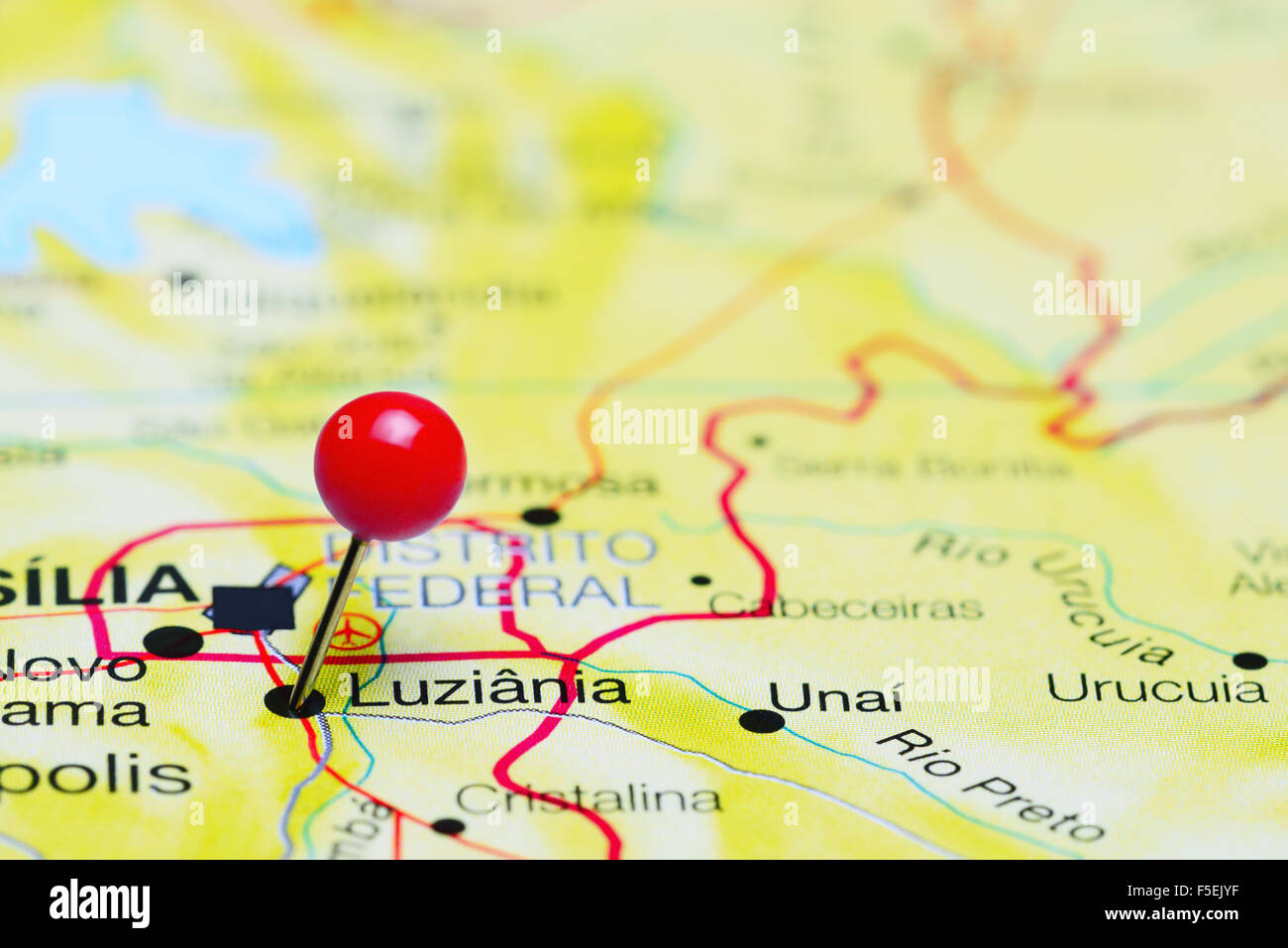 Luziania pinned on a map of Brazil Stock Photo - Alamy