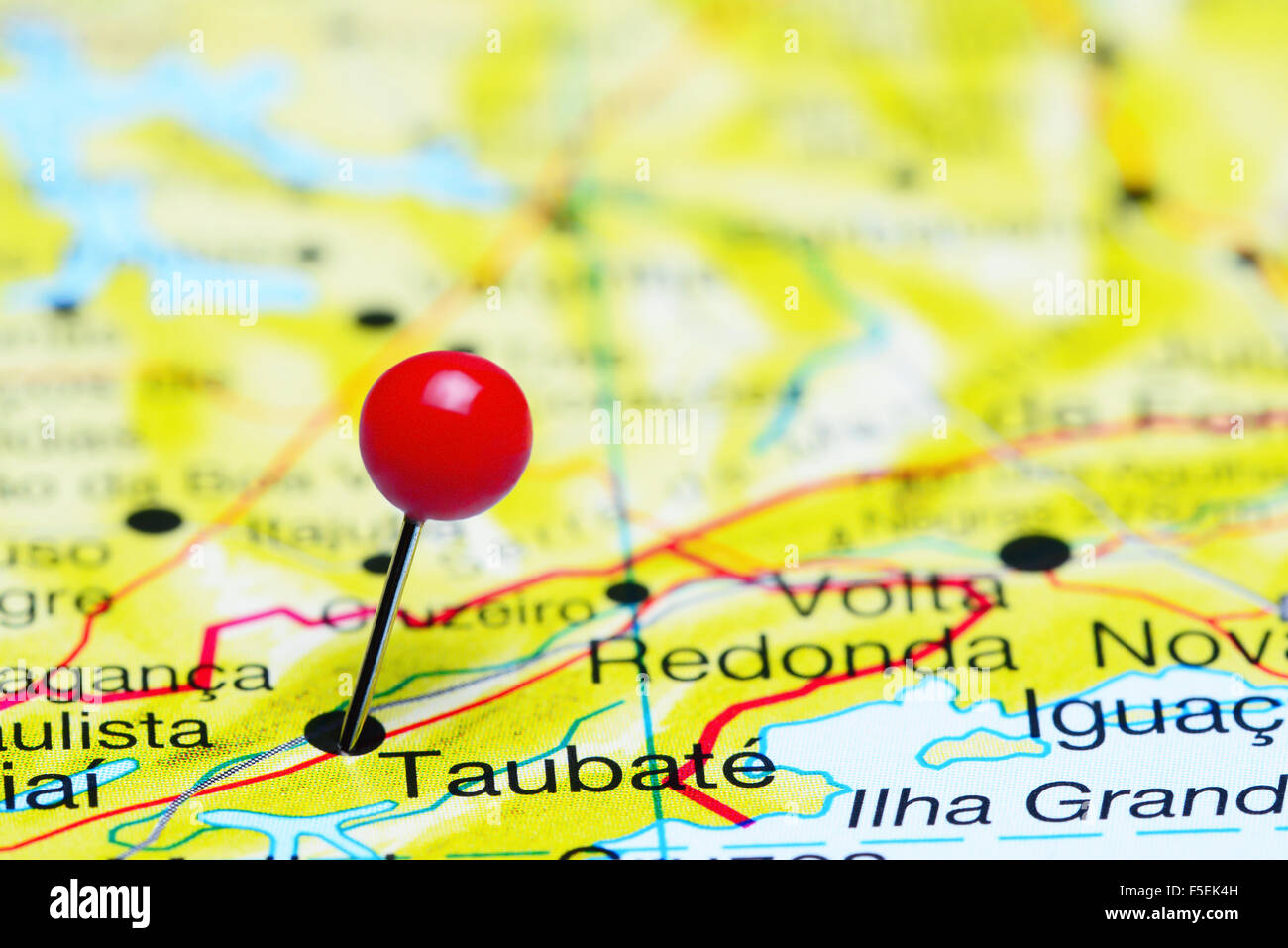 Taubate pinned on a map of Brazil Stock Photo - Alamy
