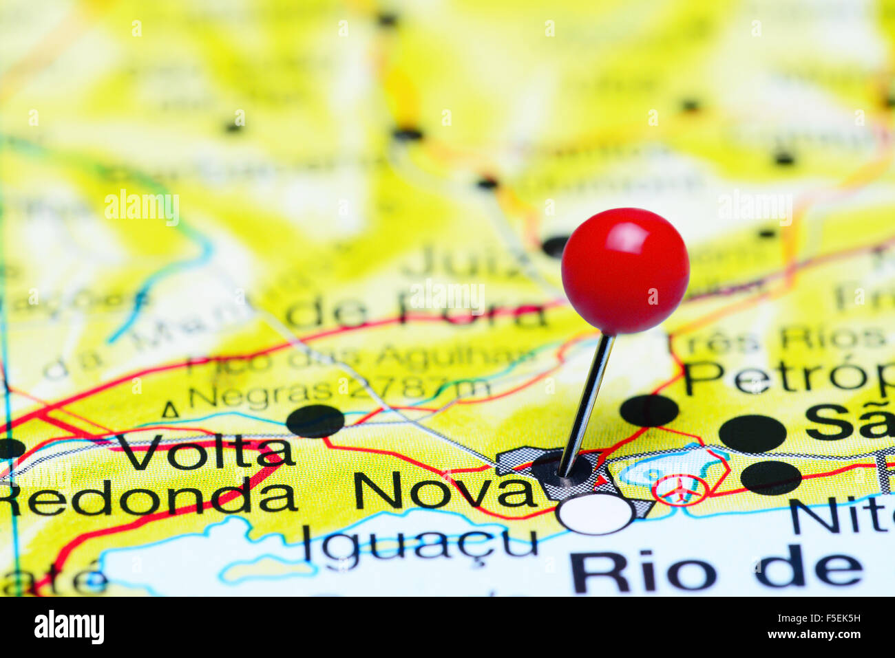 Nova pinned on a map of Brazil Stock Photo - Alamy