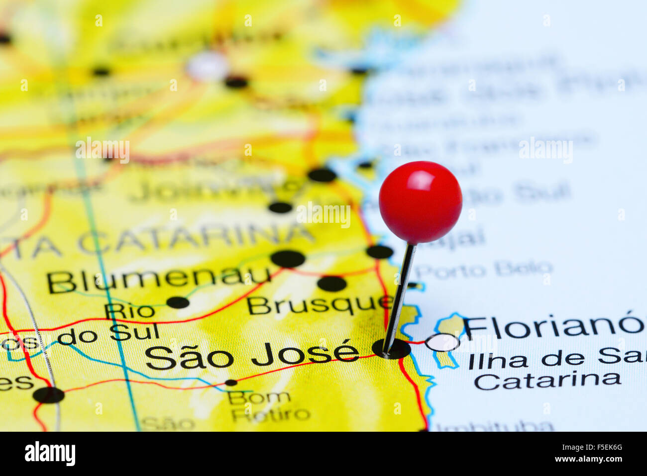 Sao Jose pinned on a map of Brazil Stock Photo - Alamy