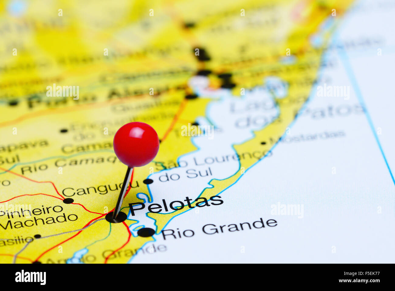 Pelotas pinned on a map of Brazil Stock Photo - Alamy