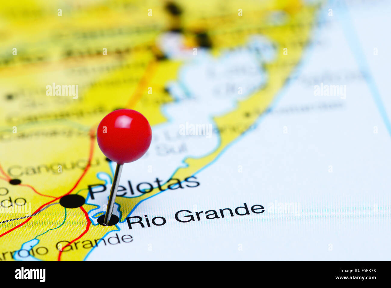 Rio Grande pinned on a map of Brazil Stock Photo - Alamy