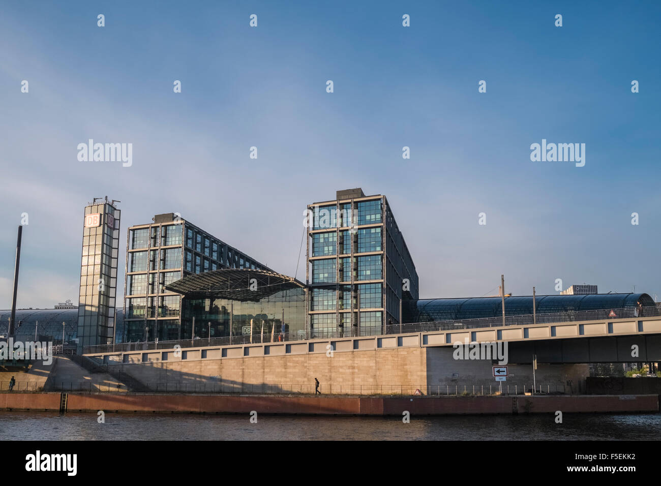 Modern architecture of the Deutsche Bahn building, overlooking the ...