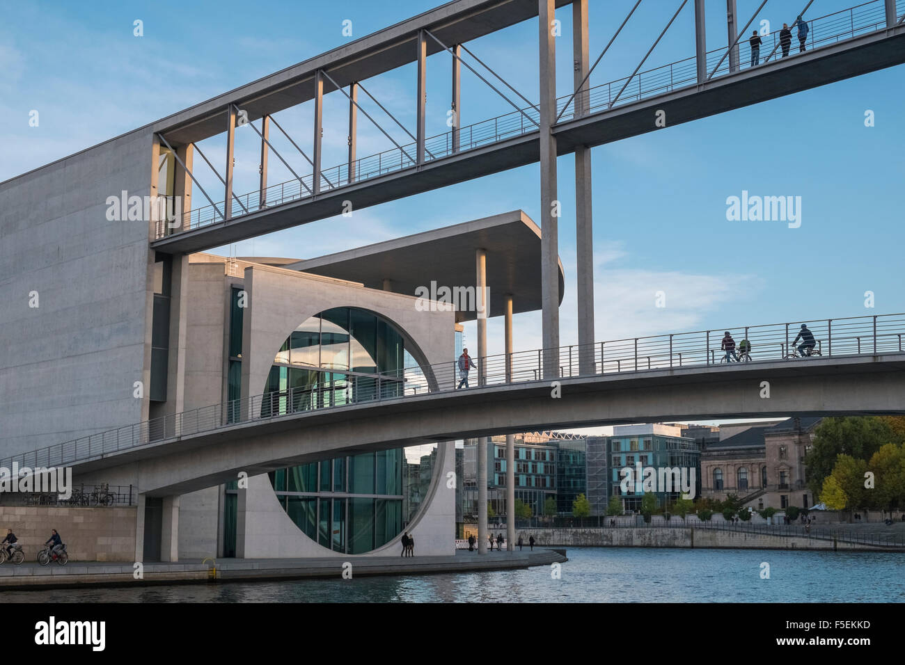 Modernist architecture of the Chancellery building located near River ...