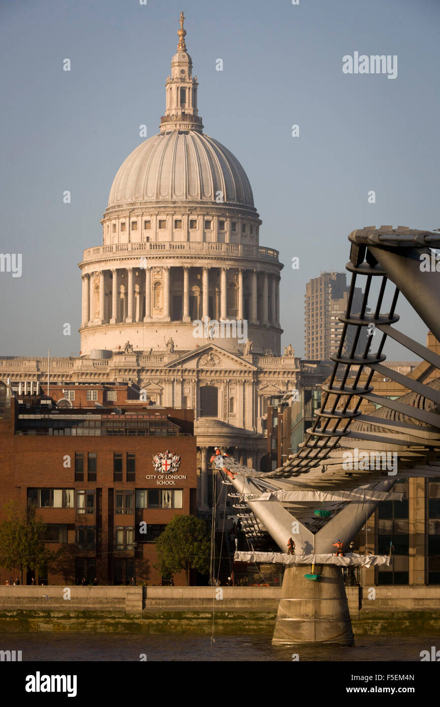 A cleaning crew with the contractor Conroy wash down surfaces on the ...