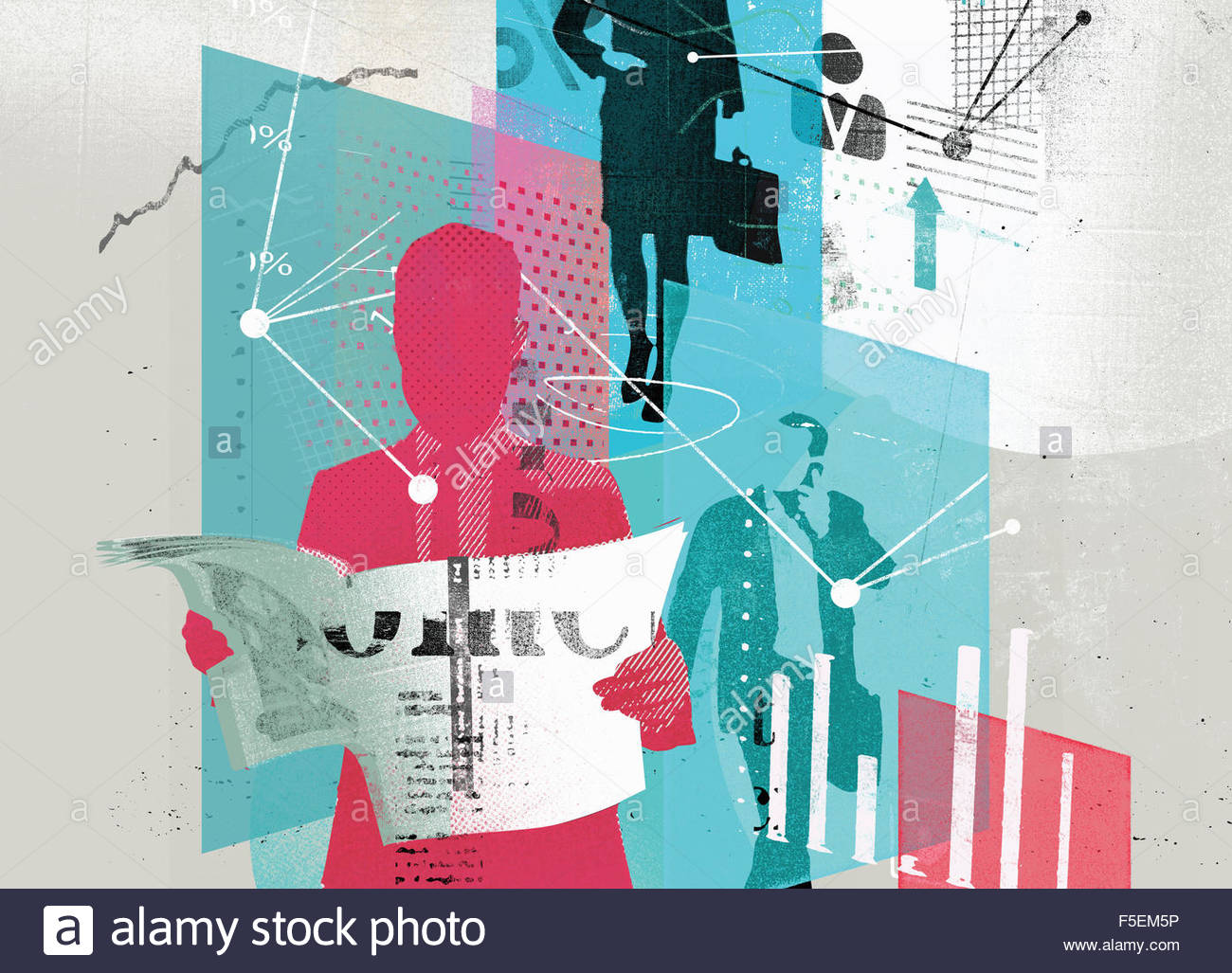 Business Newspaper Bar Chart Stock Photos & Business Newspaper Bar ...