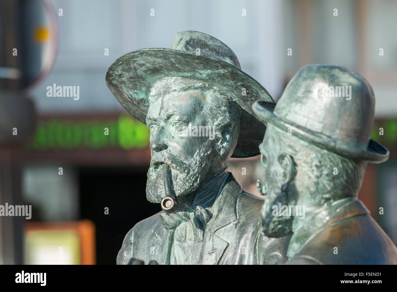 Interesting portraits statue in Sitges near Barcelona(Spain Stock Photo ...
