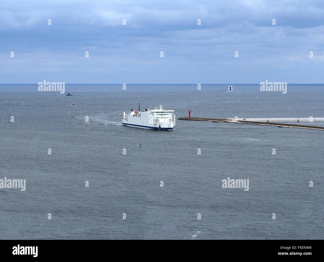 aerial view of the port on blue sea and sky background Stock Photo - Alamy