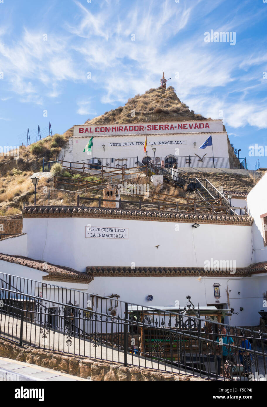 Museuem cave house built into the hillside of small hill in Purullena ...