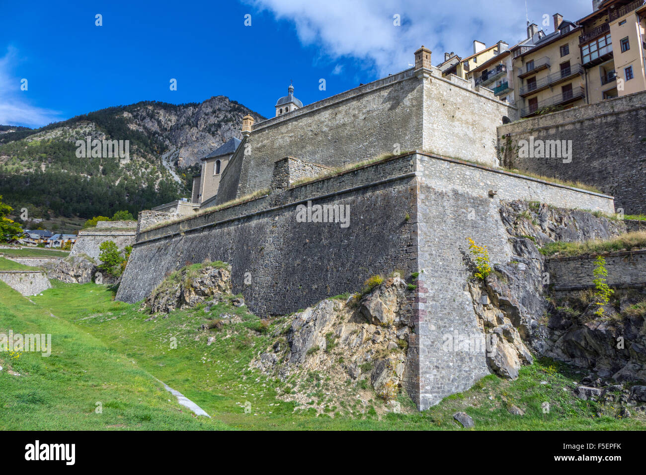 City walls of briancon fortified city in the mountains hi-res stock ...