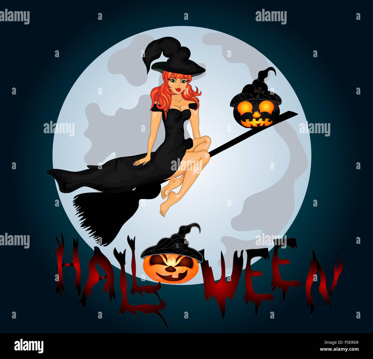 Happy Halloween Poster. Halloween banner .Vector illustration.The witch ...