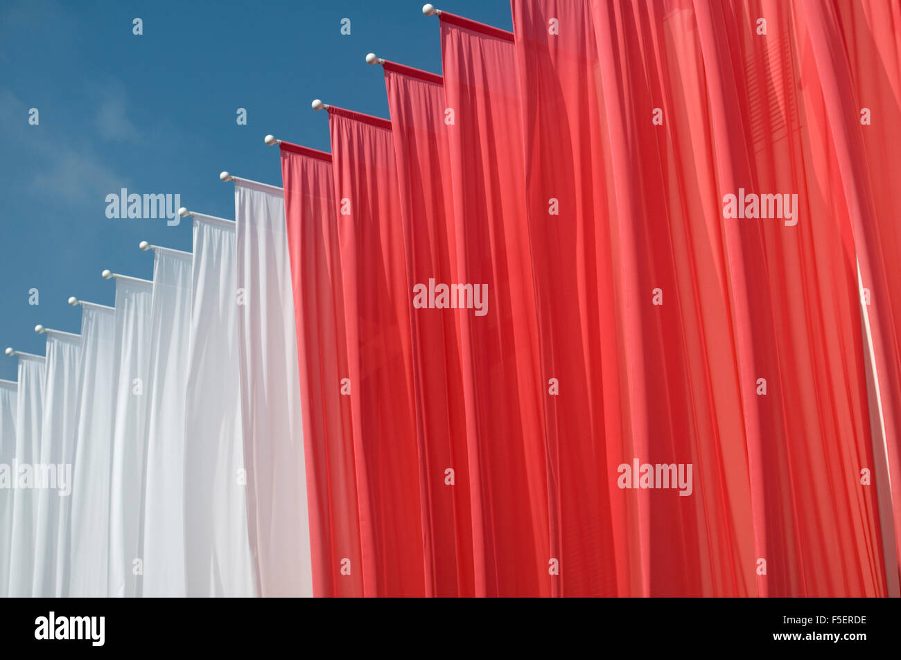 red and white banners Stock Photo - Alamy