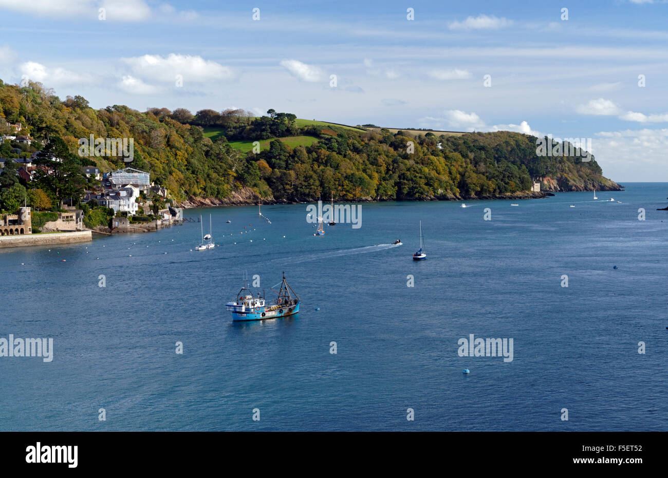 View of Dart estuary from Dartmouth, Devon, England Stock Photo - Alamy
