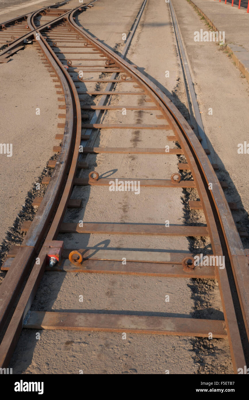Tram Tracks in Urban Settings Stock Photo - Alamy