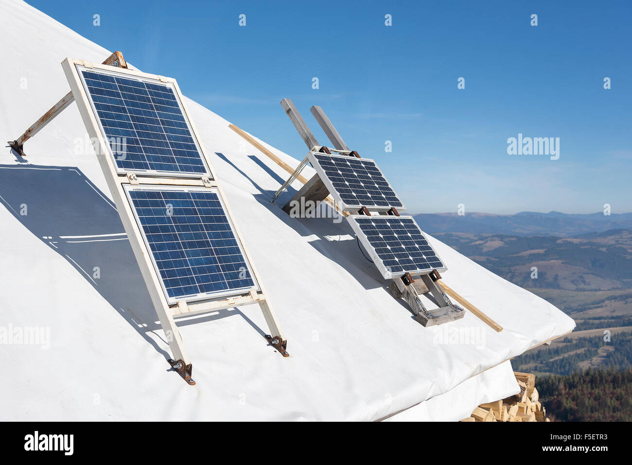 Handmade solar panels Stock Photo - Alamy