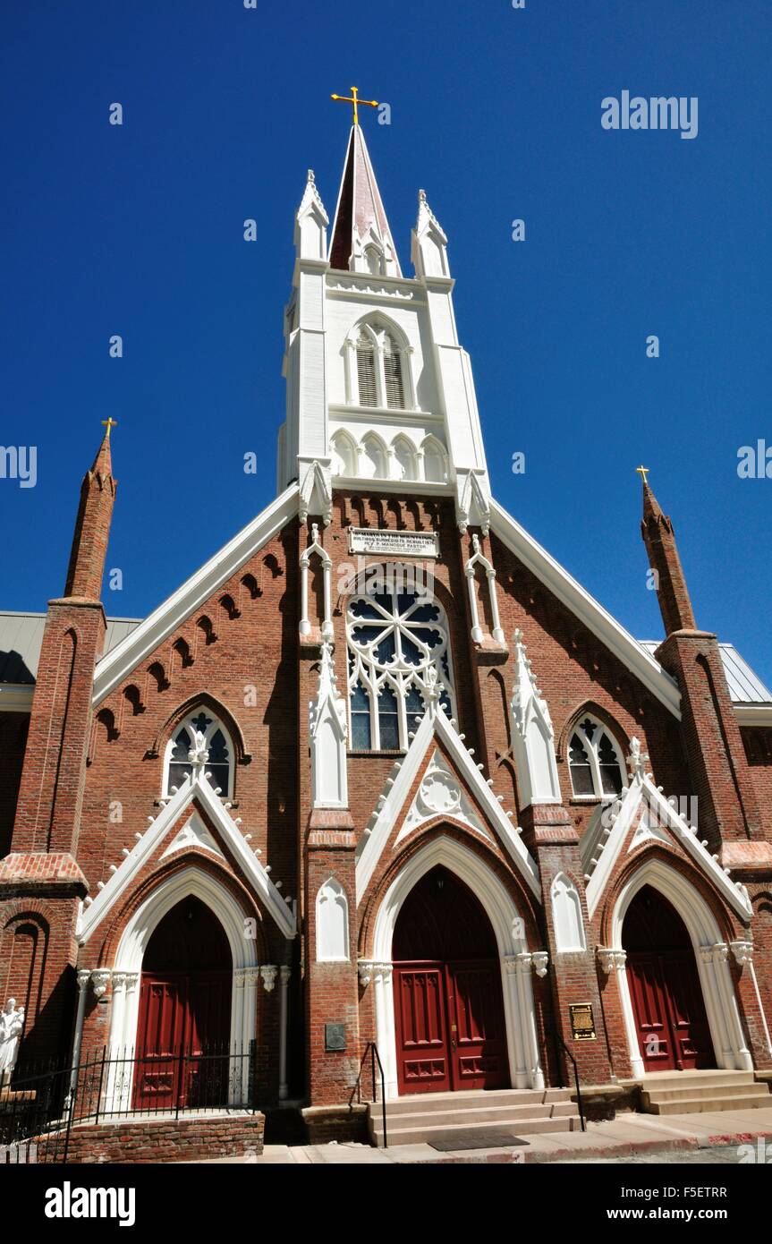 St. Mary in the Mountains Catholic Church, Virginia City, Nevada Stock ...