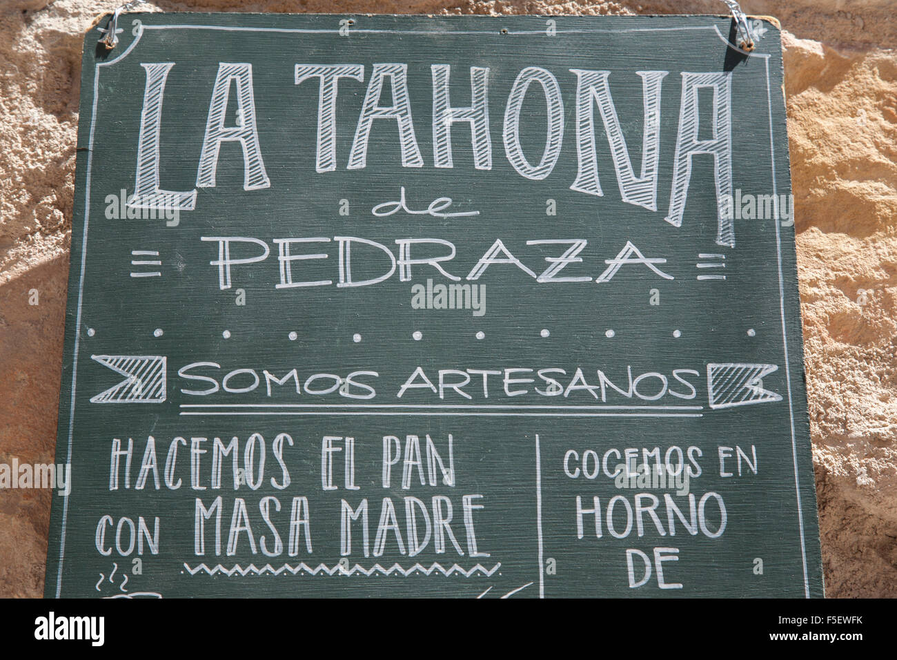 La Tahona Bakery Sign; Pedraza; Segovia Stock Photo - Alamy
