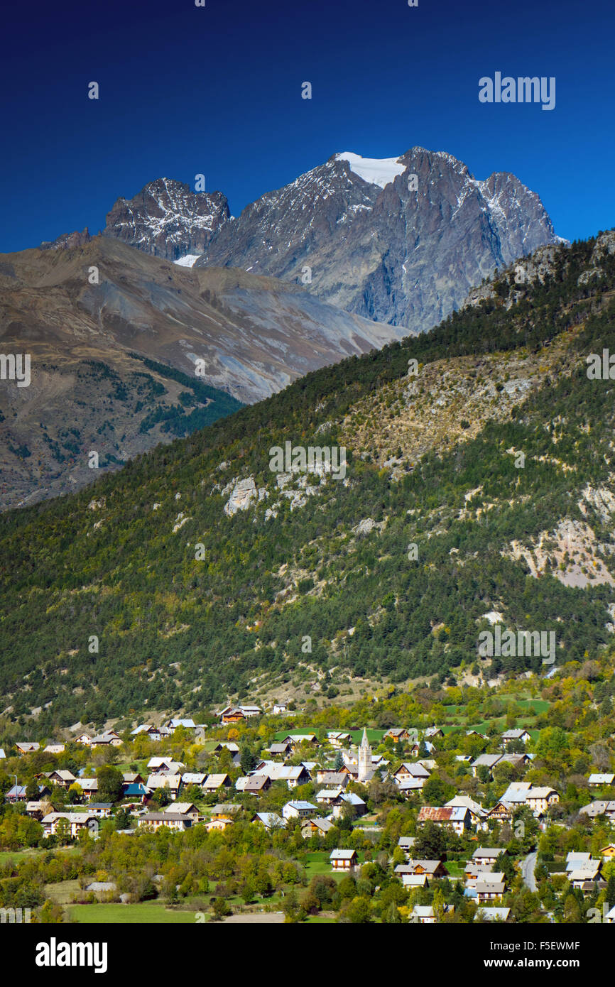 Les Vigneaux, Mont Pelvoux from above Durance Valley Stock Photo - Alamy