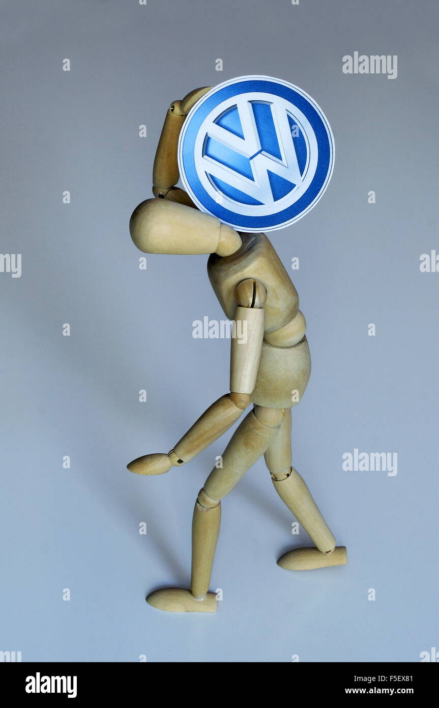ILLUSTRATION - A mannequin carries the VW-Logo. The photo was taken on ...