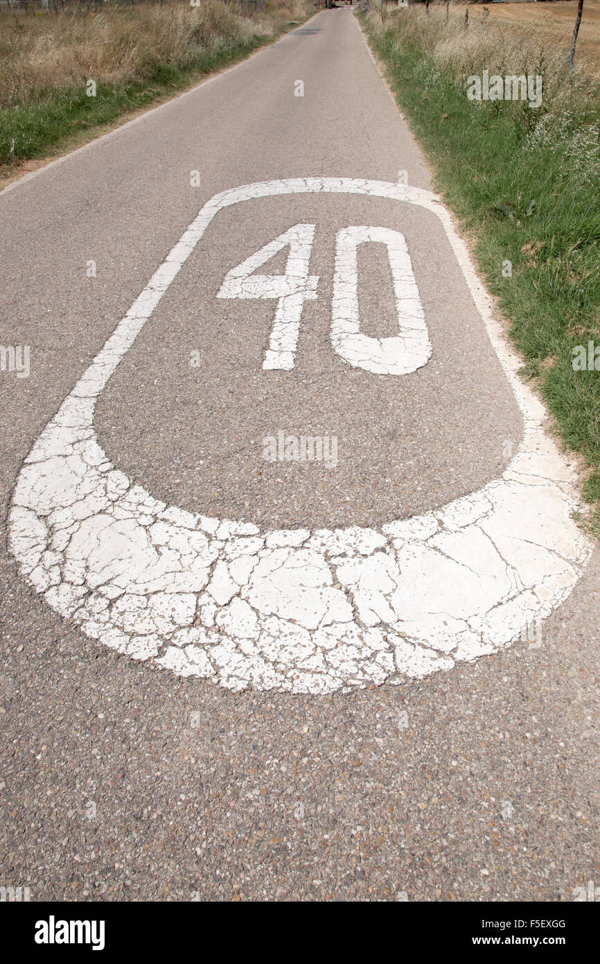 Forty Speed Sign in a Rural Setting Stock Photo - Alamy