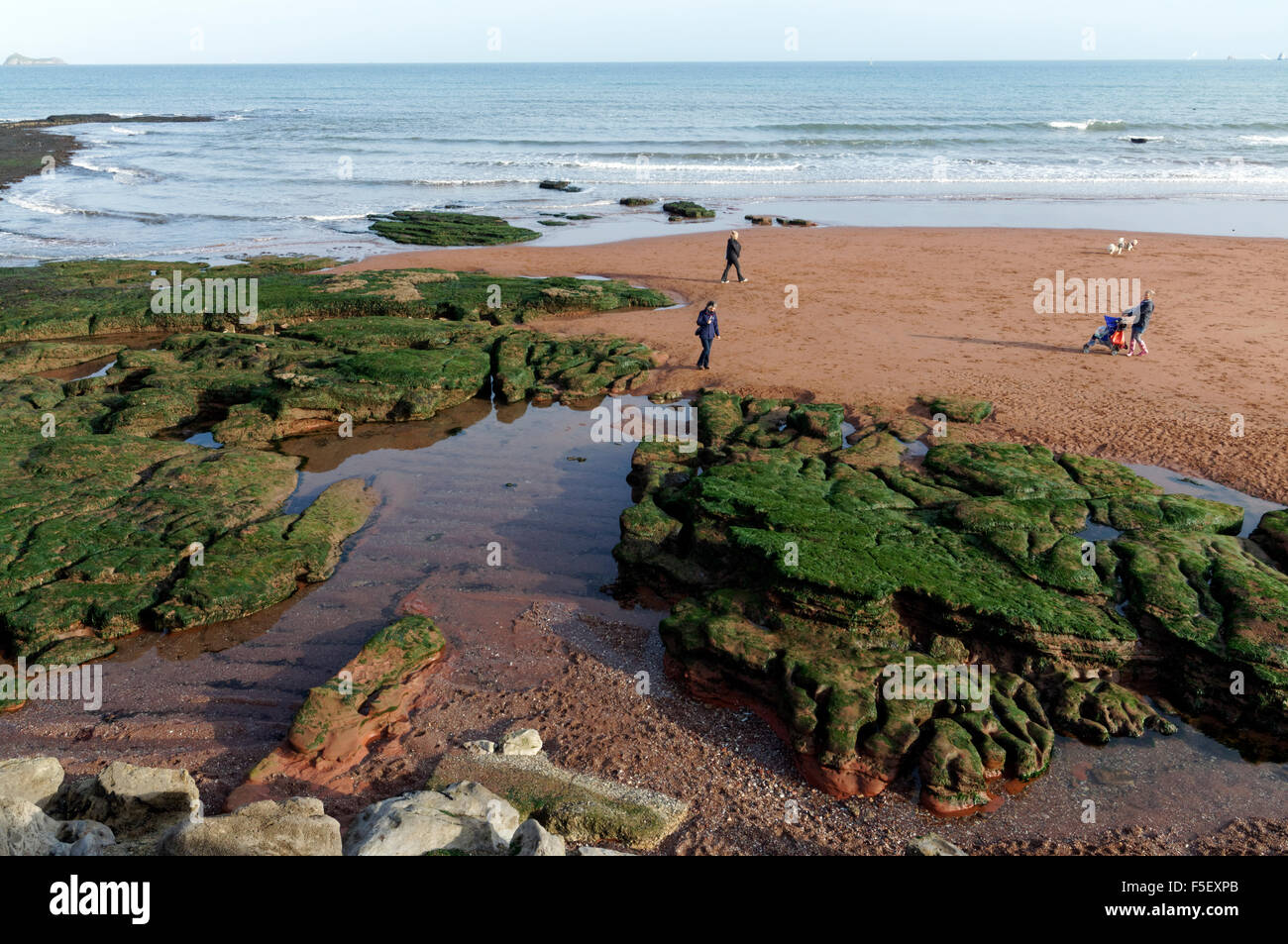 Rock Pools, Preston Sands, Paignton, Tor Bay, Devon, England Stock ...